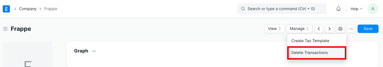 Delete Company Transactions